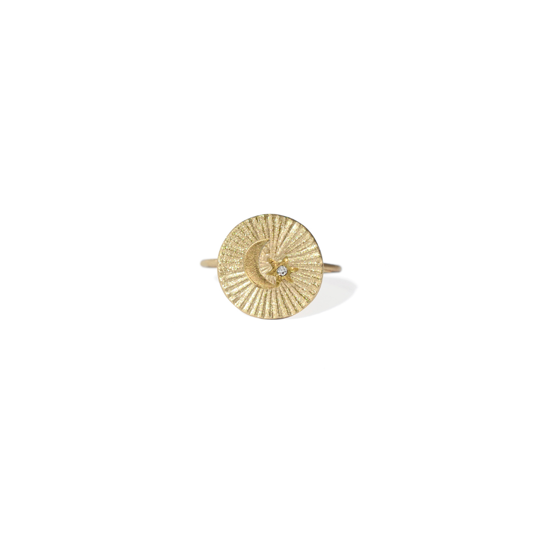 Aura Coin Crescent Star Amulet Ring | Acanthus | Handcrafted Fine ...