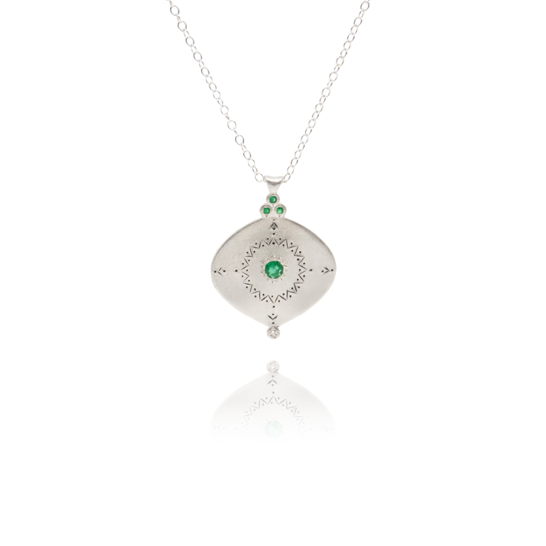Adel Chefridi Compass Pendant in Emerald | Fine Jewelry | Northampton ...