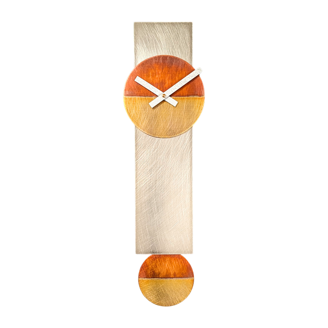 Narrow Steel & Copper Pendulum Clock – beryl