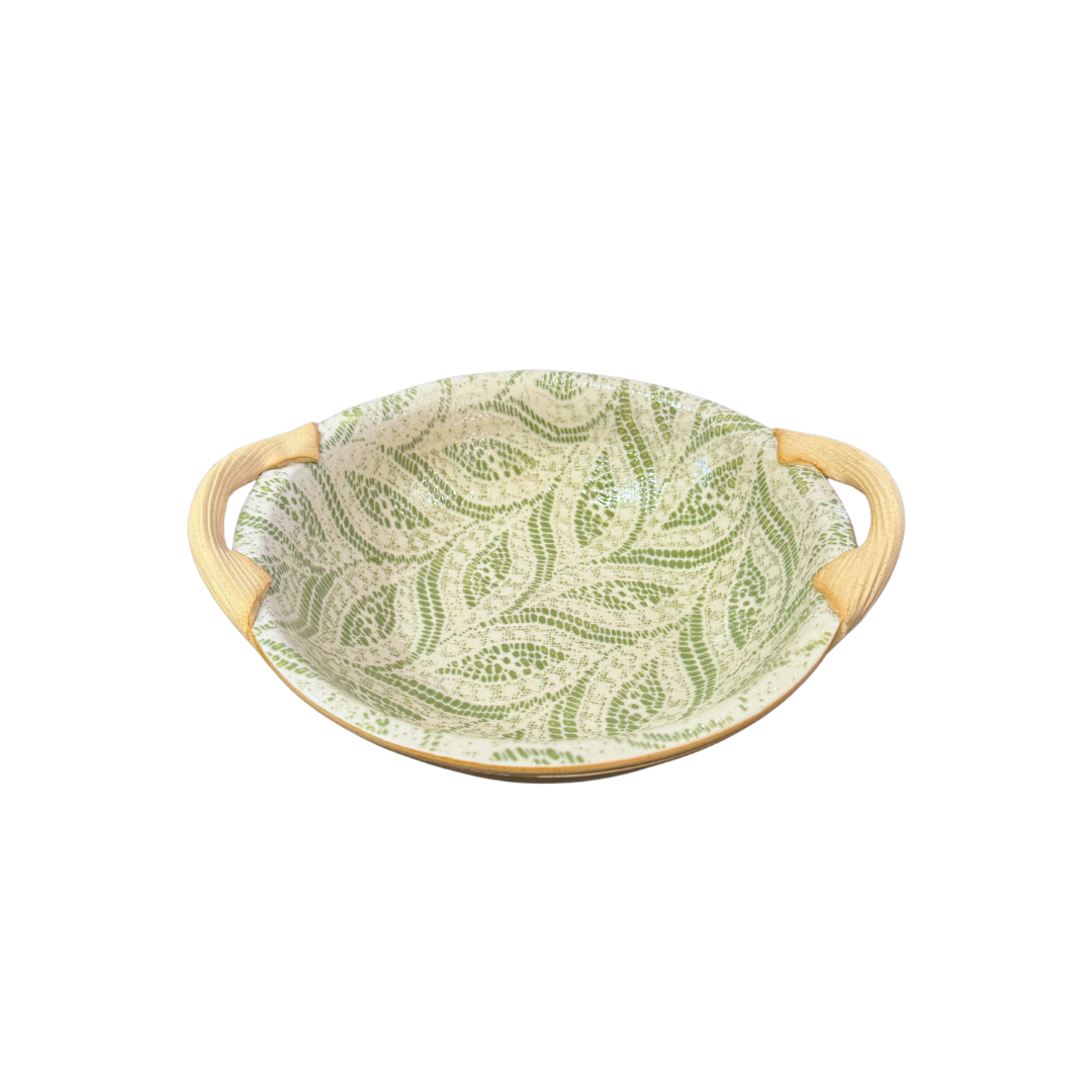 Paisley Citrus 9" Vegetable Bowl with Handles | Terrafirma Ceramics ...