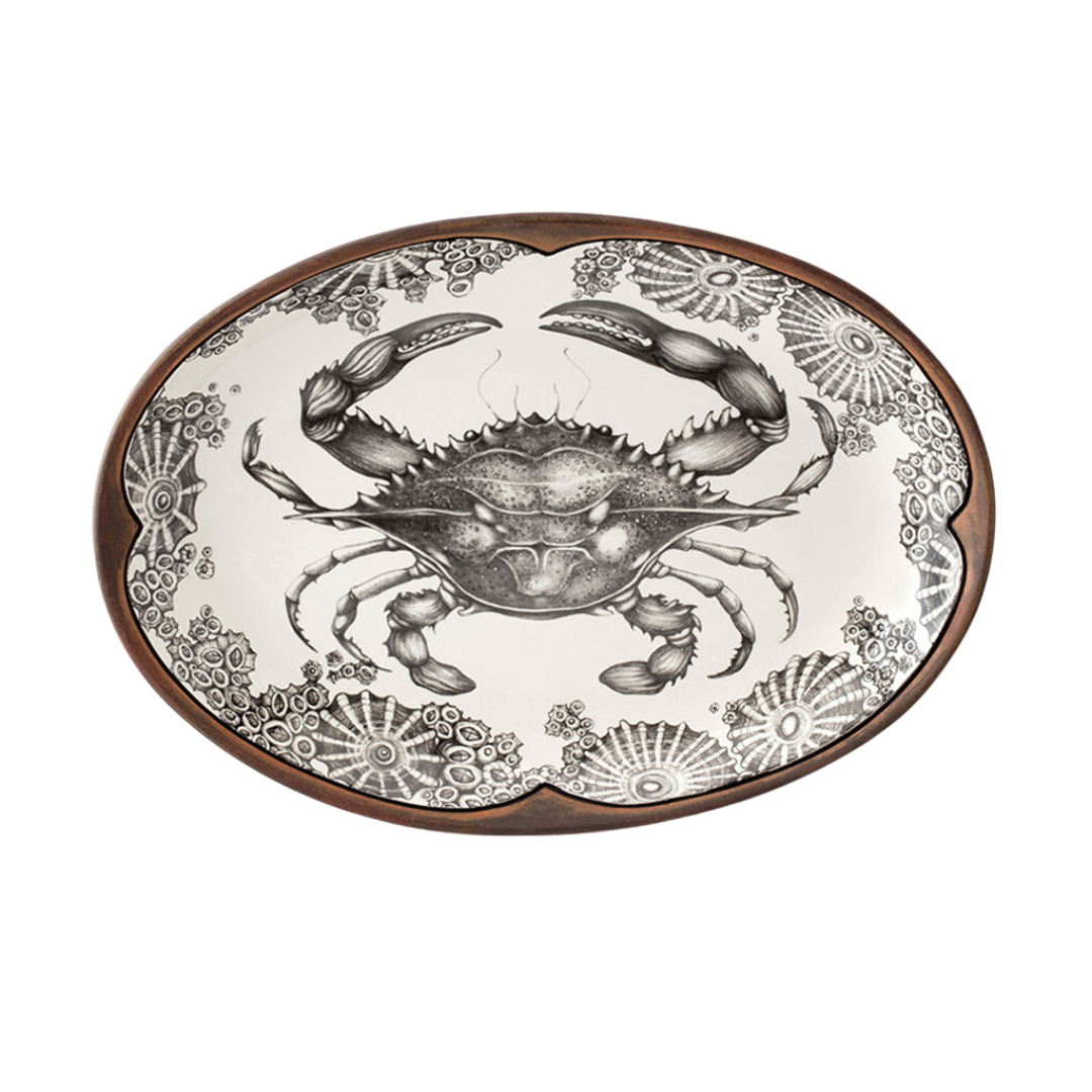 Handmade Ceramic Blue Crab Small Oval Platter | Laura Zindel ...