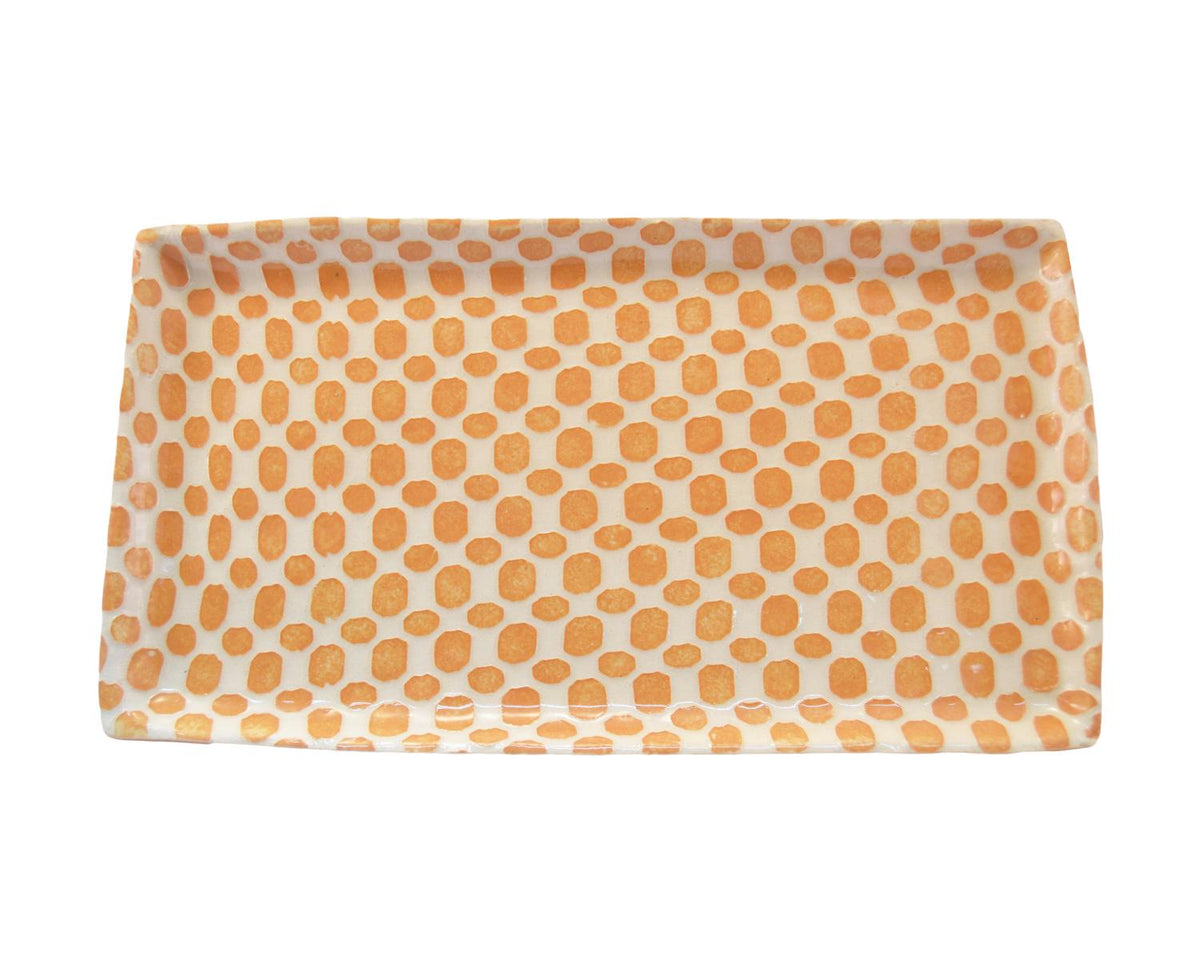 Dot Rectangular Platter – beryl