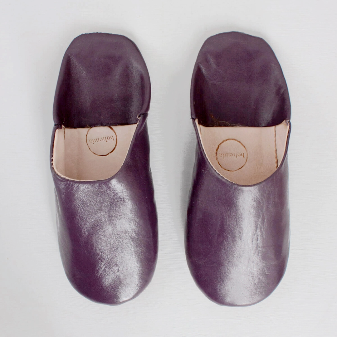 Plum Small Babouche Slippers | Bohemia Design | Morroccan | Gifts ...