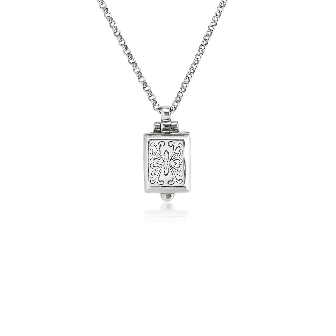 Small Engraved Rectangle Locket – beryl