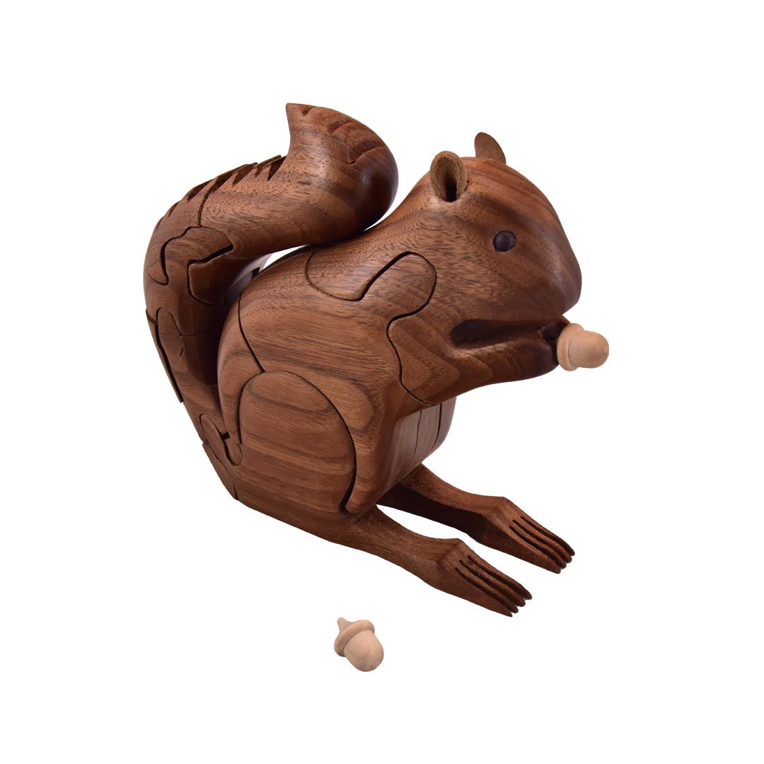 Peter Chapman Squirrel with Acorn Puzzle in Walnut | Handmade Gifts – beryl